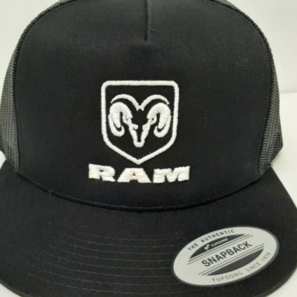 Yupoong | Accessories | Ram Embroidered Flat Bill Mesh Snapbac Baseball ...